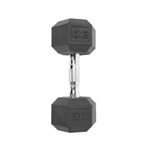 CAP Barbell Coated Hex Dumbbell with Contoured Chrome Handle, Single, 30 Pounds