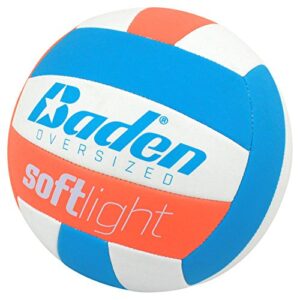 Baden | Softlight VXT2 | No Sting FlexFoam Cover | Youth Oversized Training Volleyball | K-5 Youth Players | 20% Larger + Lighter | Orange/Blue/White | Official Ball of BYOP