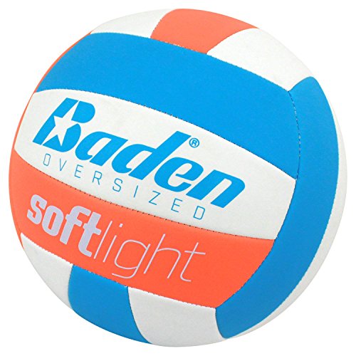 Baden | Softlight VXT2 | No Sting FlexFoam Cover | Youth Oversized Training Volleyball | K-5 Youth Players | 20% Larger + Lighter | Orange/Blue/White | Official Ball of BYOP