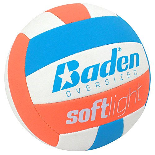 Baden | Softlight VXT2 | No Sting FlexFoam Cover | Youth Oversized Training Volleyball | K-5 Youth Players | 20% Larger + Lighter | Orange/Blue/White | Official Ball of BYOP