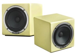 avantone active mixcube powered full-range mini reference monitors - creme, pair