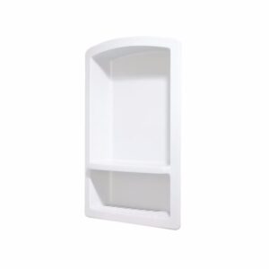 swanstone rs-2215 solid surface single shower shelf, 4.3" d x 15" w x 22" h, white