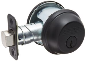 schlage lock company, matte black schlage b60n622k4 single cylinder deadbolt 622