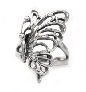 sterling silver elegant wing butterfly ring, 9