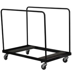 flash furniture neena black solid steel folding table dolly for round folding tables with high gloss finish