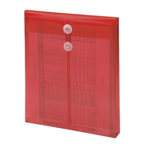 smead poly envelope, 1-1/4" expansion, string-tie closure, top load, letter size, red, 5 per pack (89547)