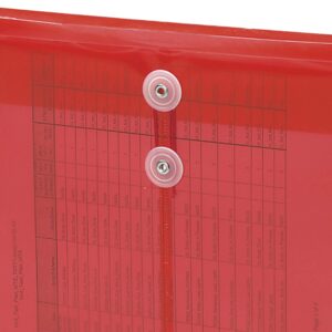 Smead Poly Envelope, 1-1/4" Expansion, String-Tie Closure, Top Load, Letter Size, Red, 5 per Pack (89547)