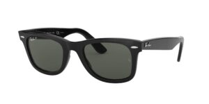 ray-ban rb2140 original wayfarer sunglasses, black/green polarized, 50 mm