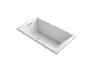 kohler k-1136-0 underscore rectangle 66-inch x 36-inch drop-in bath with end drain, white