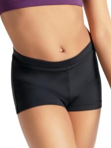 capezio girls boys cut low rise short, black, medium (8-10)