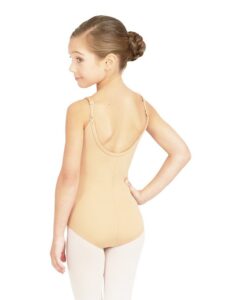 capezio girls team basic camisole with adjustable straps athletic leotards, nude, 12 14 us