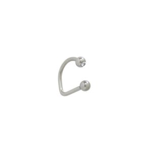 bodyjewelryonline lippy loop labret, clear sparkle bead jewel, anodized coating, 14g thickness, 3/8” 10mm barbell length, surgical stainless steel, hypoallergenic, nickel-free material