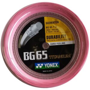 Yonex BG 65 Ti 200m Racquet String. (Pink)