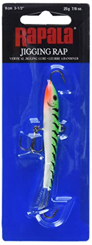 Rapala Jigging Rap 09 Fishing lure, 3.5-Inch, Glow Green Tiger