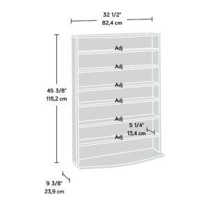 Sauder Multimedia 7 tier Storage Tower, Cinnamon Cherry finish