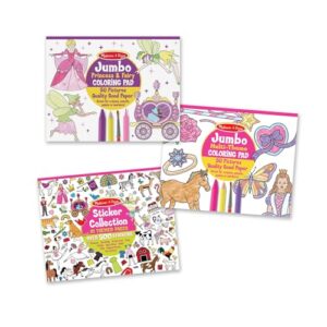 melissa & doug sticker collection and coloring pads set: princesses, fairies, animals, and more - fsc certified