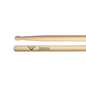 Vater 3A Power Wood Tip Hickory Drumsticks, Pair