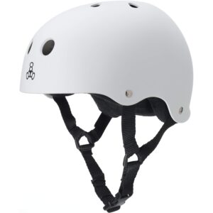 triple eight sweatsaver liner skateboarding helmet, white rubber, large