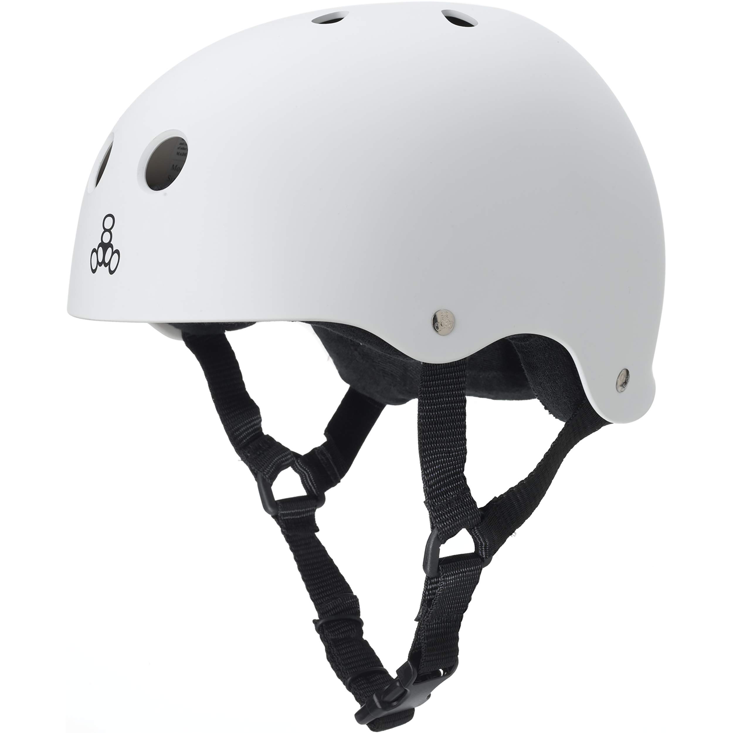 Triple Eight Sweatsaver Liner Skateboarding Helmet, White Rubber, Large