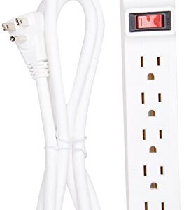 Belkin 6-Outlet Power Strip with five-foot cord, White