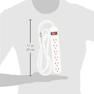 Belkin 6-Outlet Power Strip with five-foot cord, White