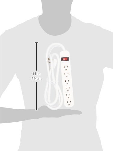 Belkin 6-Outlet Power Strip with five-foot cord, White