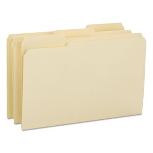 smead file folder, reinforced 1/3-cut tab, legal size, manila, 100 per box (15434)