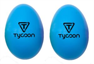 tycoon percussion plastic egg shakers - blue