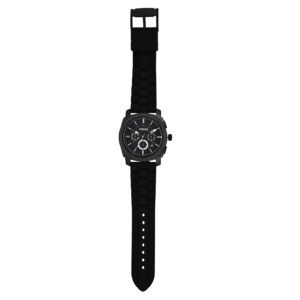 Fossil Men's Machine Quartz Stainless Steel and Silicone Chronograph Watch, Color: Black (Model: FS4487)