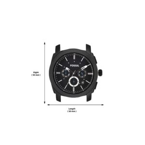 Fossil Men's Machine Quartz Stainless Steel and Silicone Chronograph Watch, Color: Black (Model: FS4487)