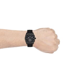 Fossil Men's Machine Quartz Stainless Steel and Silicone Chronograph Watch, Color: Black (Model: FS4487)