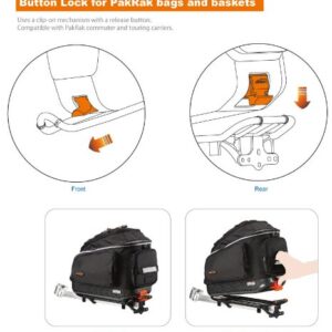 Ibera Bike Trunk Bag - PakRak Clip-On Quick-Release Bicycle Commuter Bag