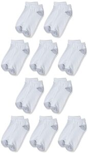 hanes womens 10-pair value pack low cut athletic socks, white, 5 9 us