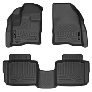 husky liners weatherbeater floor mats | fits 2010 - 2019 ford taurus | front & 2nd row, 3-pc black - 98701