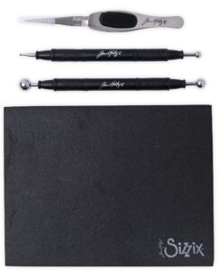 sizzix (black) tim holtz shaping kit 665304 – scrapbooking and cardmaking paper sculpting set, one size