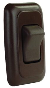 jr products 12135 brown single spst on-off switch with bezel