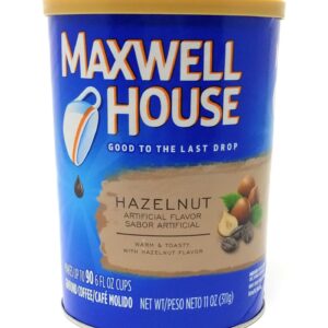 Maxwell House Hazelnut Ground Coffee, 11-Ounce Cannister (Pack of 3)