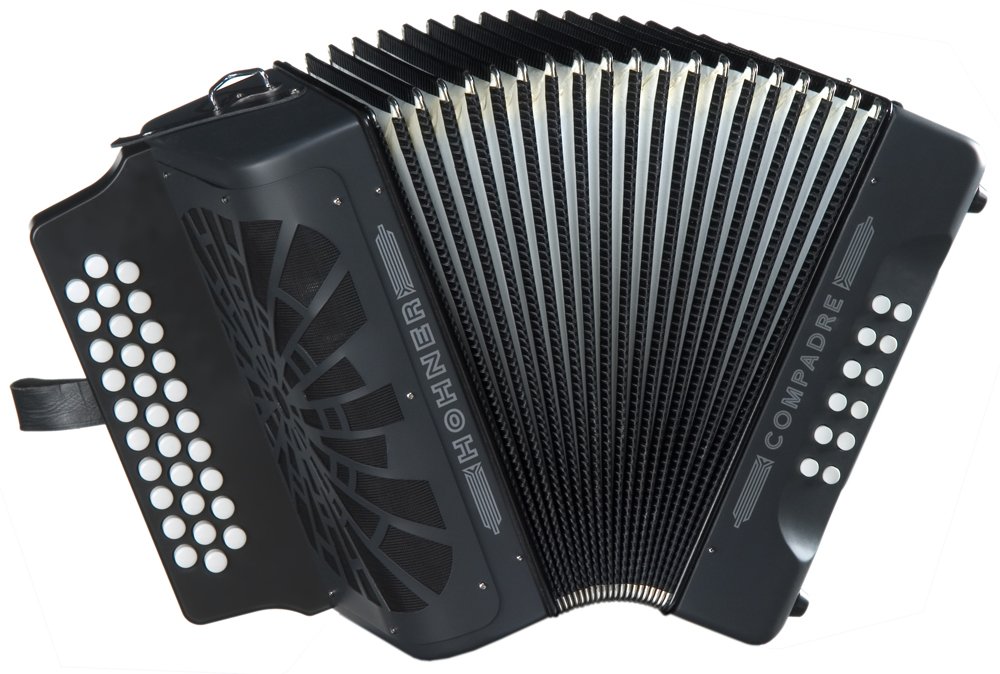 Hohner Compadre G/C/F 3-Row Diatonic Accordion - Black