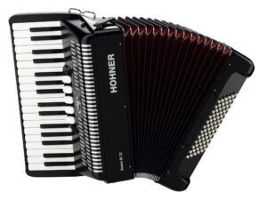 hohner bravo iii piano accordion, 72 bass, black