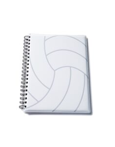 tandem sport volleyball notebook - 8" x 10 1/2" white volleyball spiral notebook - volleyball gift ideas - gifts for volleyball players - volleyball accessories - volleyball gifts