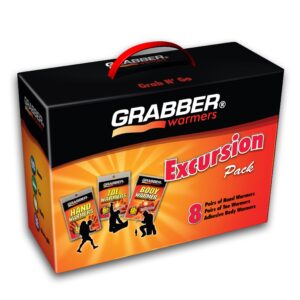 grabber warmers grabber excursion multi-pack warmer box, 8 pair hand, 8 pair toe, 8 peel n' stick body warmers, 24-count