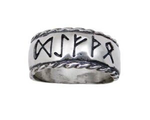 sterling silver unisex runescript band ring to increase finance size 10