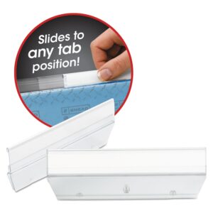 smead easy slide tab, 1/3-cut, clear, 18 per pack (64626)