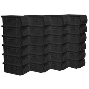 Akro-Mils 30220 AkroBins Plastic Hanging Stackable Storage Organizer Bin, 7-Inch x 4-Inch x 3-Inch, Black, 24-Pack