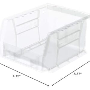 Akro-Mils 30210 AkroBins Plastic Hanging Stackable Storage Organizer Bin, 5-Inch x 4-Inch x 3-Inch, Clear, 24-Pack