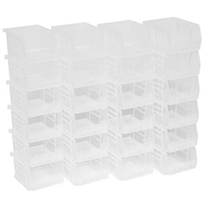 Akro-Mils 30210 AkroBins Plastic Hanging Stackable Storage Organizer Bin, 5-Inch x 4-Inch x 3-Inch, Clear, 24-Pack