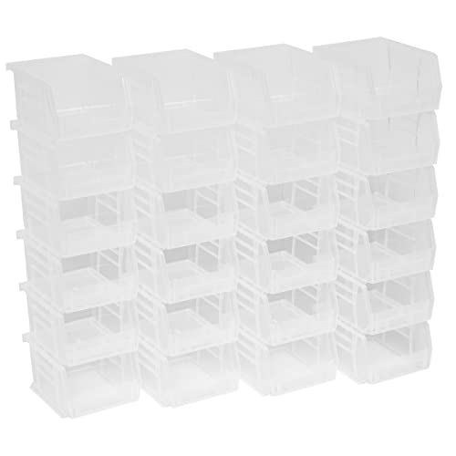 Akro-Mils 30210 AkroBins Plastic Hanging Stackable Storage Organizer Bin, 5-Inch x 4-Inch x 3-Inch, Clear, 24-Pack