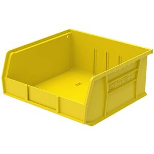 akro-mils 30235 akrobins plastic hanging stackable storage organizer bin, 11-inch x 11-inch x 5-inch, yellow, 6-pack