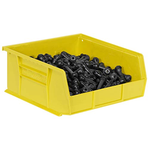 Akro-Mils 30235 AkroBins Plastic Hanging Stackable Storage Organizer Bin, 11-Inch x 11-Inch x 5-Inch, Yellow, 6-Pack