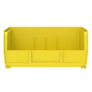 Akro-Mils 30235 AkroBins Plastic Hanging Stackable Storage Organizer Bin, 11-Inch x 11-Inch x 5-Inch, Yellow, 6-Pack